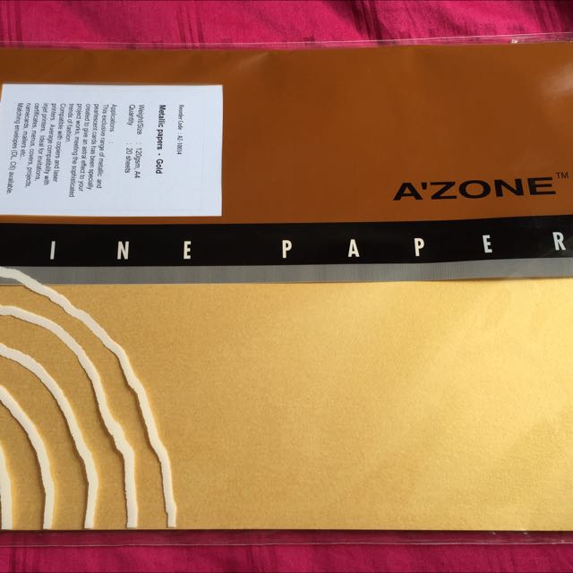 Azone Gold Metallic paper, Hobbies & Toys, Stationery & Craft, Craft ...