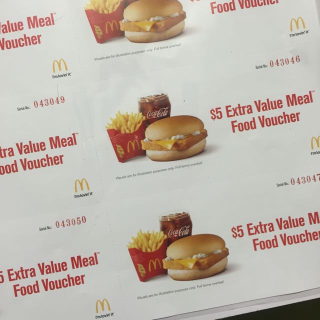 SALE GCS McDonald's EVM $5 Voucher, Tickets & Vouchers, Vouchers on ...
