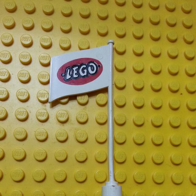 Vintage Lego Flag on Flagpole.. Wave With LEGO Logo In Red Ellipse ...
