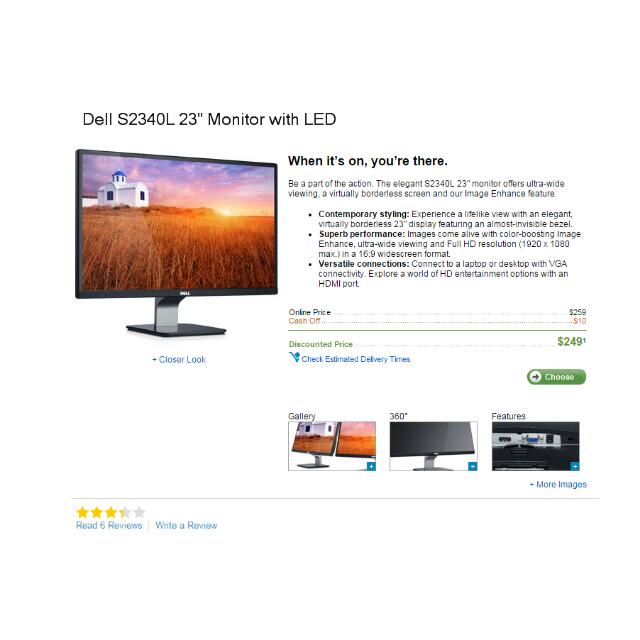 Dell S2340L 23" Monitor - 1 month old - IPS Screen - $150 Fastest Deal ...
