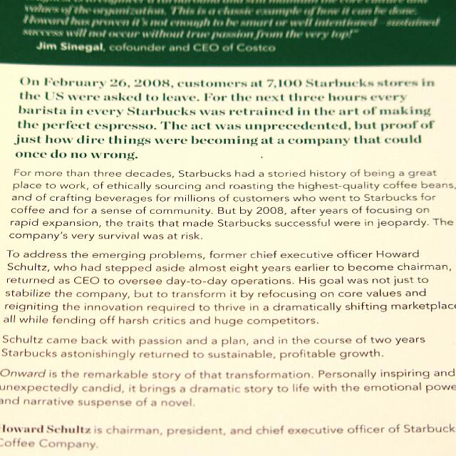 Onward by Howard Schultz, Hobbies & Toys, Books & Magazines, Children's ...