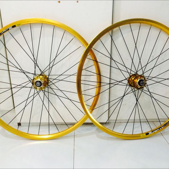 Mavic 319 Gold Wheelset Laced With Chosen Hubs, Sports Equipment ...