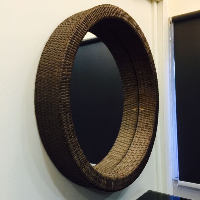 Beautiful Circular Mirror With Rattan Frame For Sale, Furniture & Home ...
