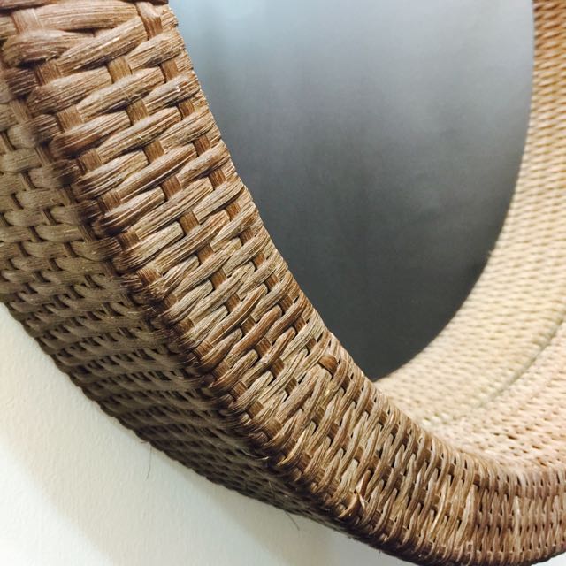 Beautiful Circular Mirror With Rattan Frame For Sale, Furniture & Home ...
