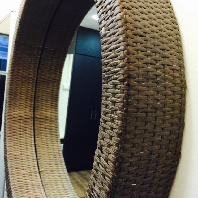 Beautiful Circular Mirror With Rattan Frame For Sale, Furniture & Home ...