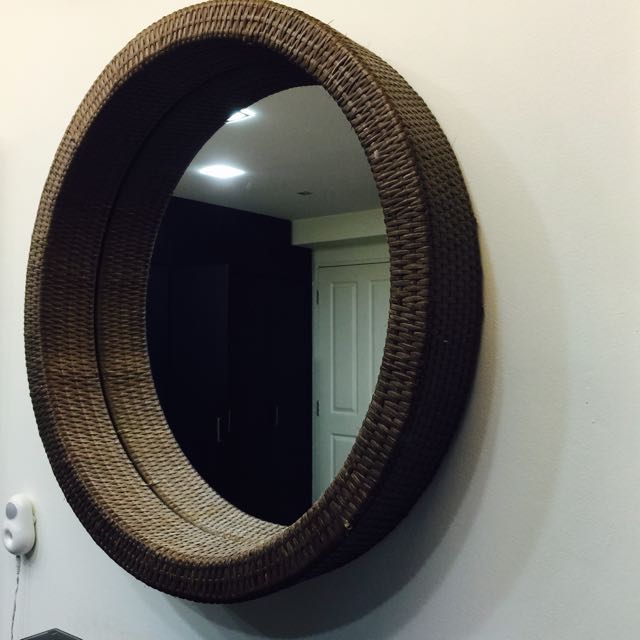 Beautiful Circular Mirror With Rattan Frame For Sale, Furniture & Home ...