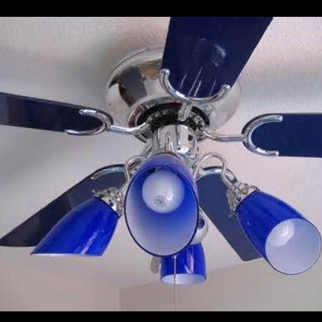 Harbor Breeze 52 Ceiling Fan Helix Ii Cobalt Blue | Shelly Lighting