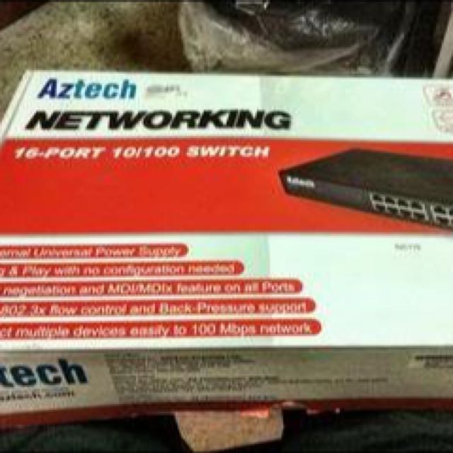 Aztech 16 Port Switch 10/100, Computers & Tech, Parts & Accessories ...