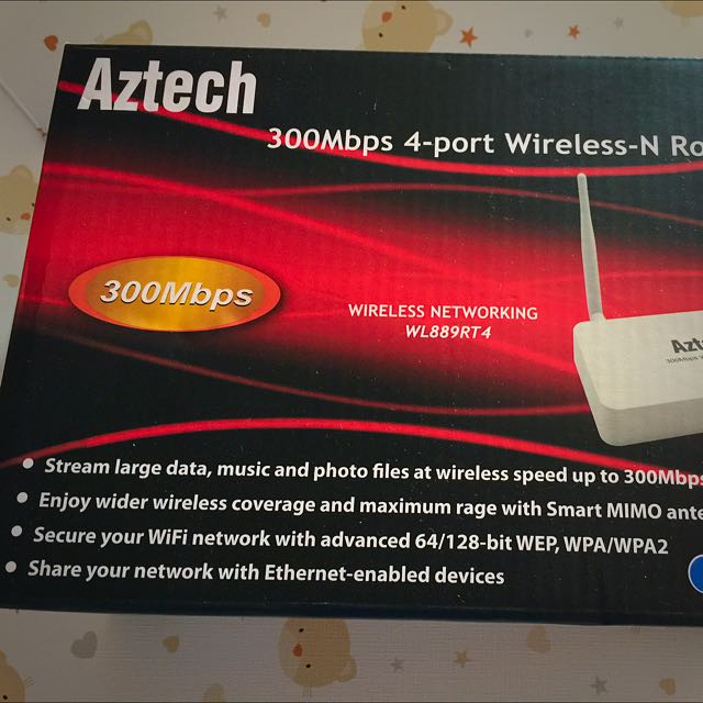 Aztech 300 Mbps 4-port Wireless-N Router (Brand new), Computers & Tech ...