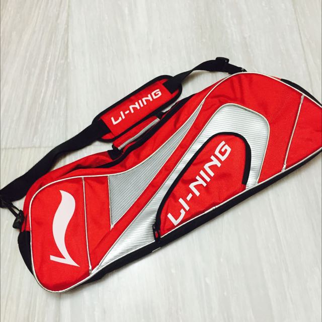 Li Ning Red Badminton Racquet Bag, Sports Equipment, Sports & Games ...