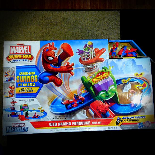 Spiderman Web Racing Funhouse Track Set, Hobbies & Toys, Toys & Games ...