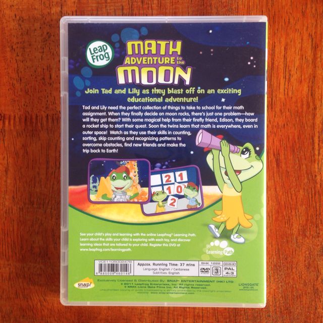(Reserved) LeapFrog Math Adventure To The Moon DVD, Hobbies & Toys ...