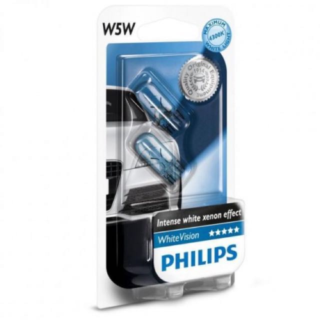 PHILIPS WhiteVision W5W T10 4300K (Twin), Car Accessories on Carousell