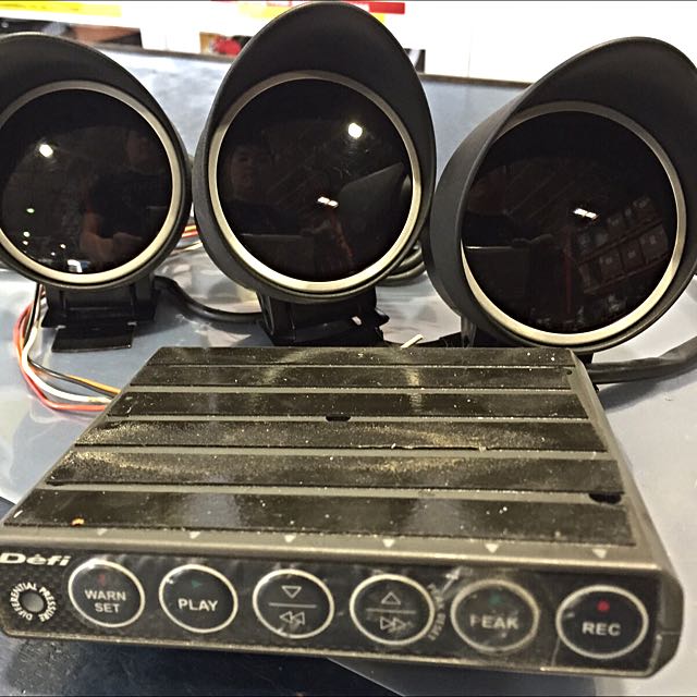 Original 3 White Defi Gauges c/w Gauge Cover And Controller And Sensors ...