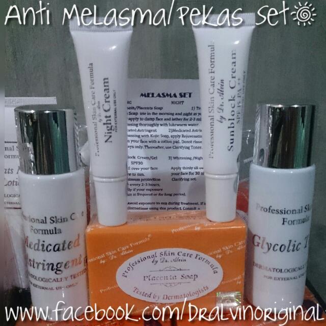 ANTI MELASMA / PEKAS SET PROFESSIONAL SKIN CARE FORMULA By DR. ALVIN ...