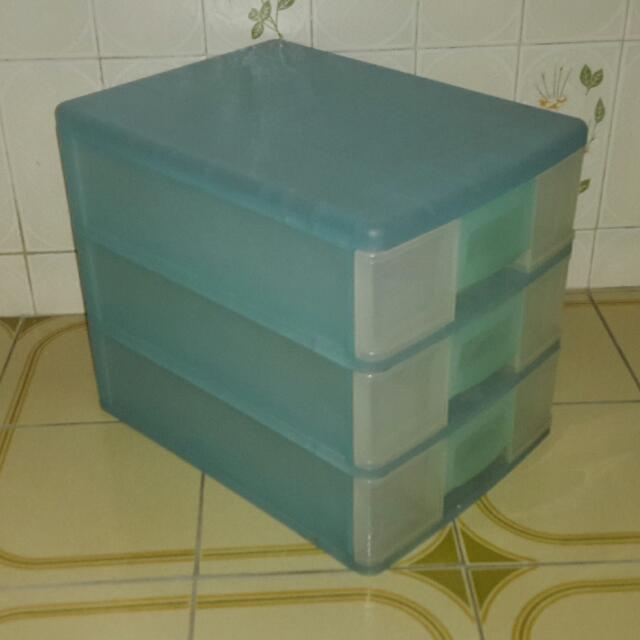Light Transparent Blue Plastic A4 Desktop Drawer Storage File Box ...