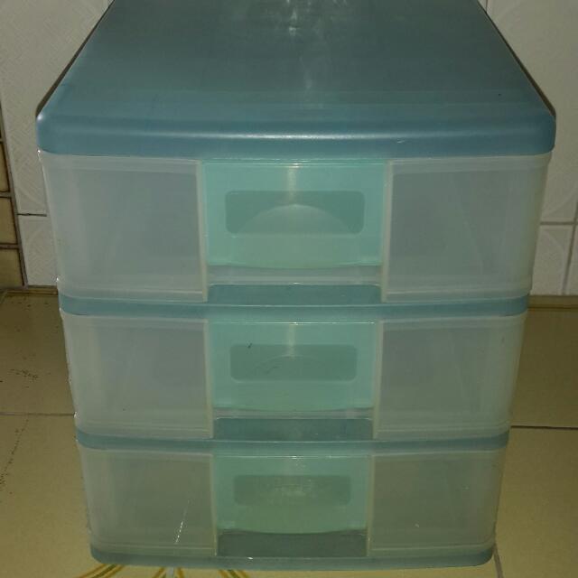 Light Transparent Blue Plastic A4 Desktop Drawer Storage File Box ...