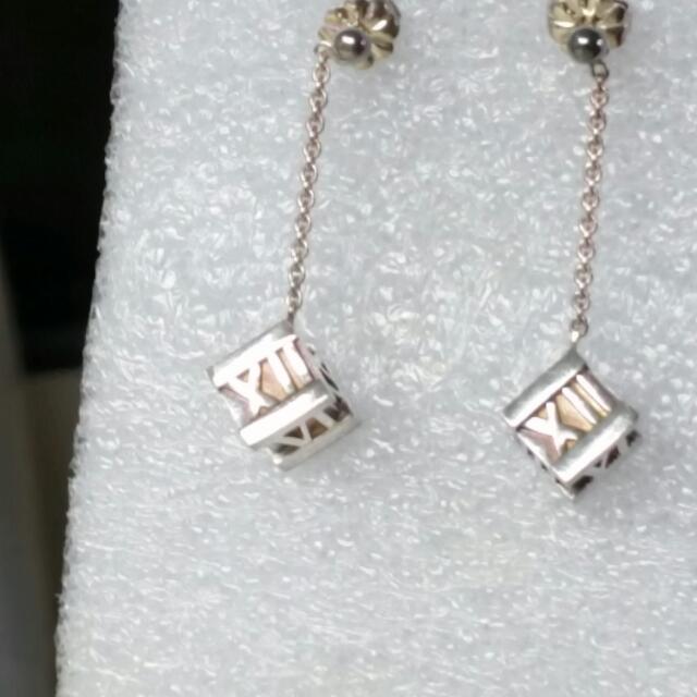 Authentic 925 Tiffany Roman Numeral Sterling Silver Earring, Luxury ...
