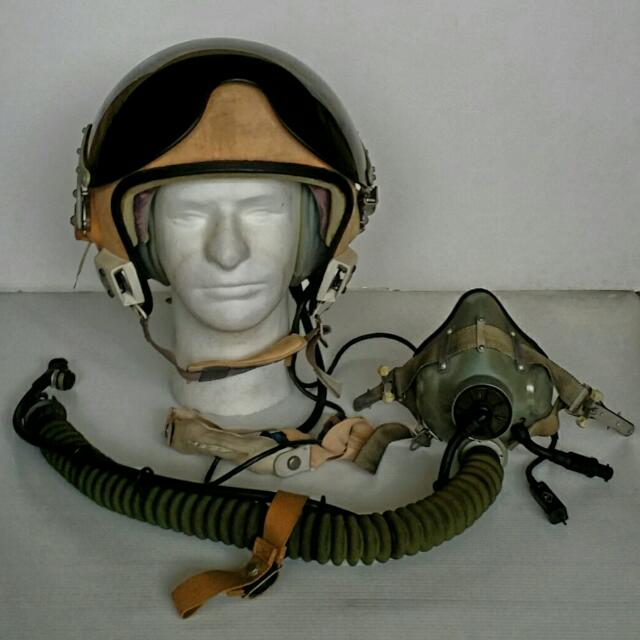 Jet Aircraft Fighter Pilot Flight Helmet & Oxygen Mask For Aviation ...