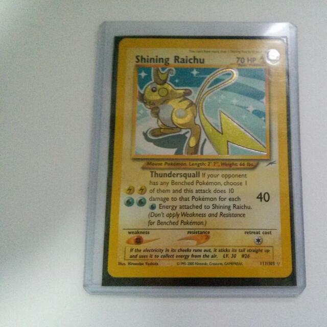 Shining Raichu (Pokemon Card), Hobbies & Toys, Toys & Games on Carousell