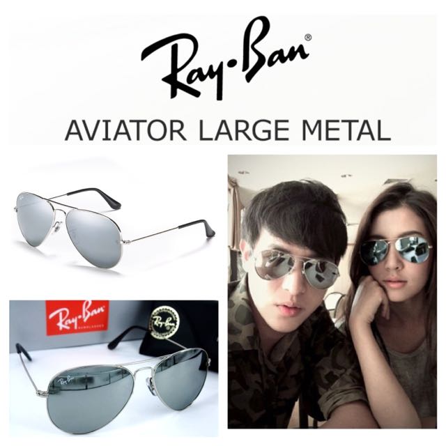Rayban Silver Flash Aviators, Men's Fashion, Watches & Accessories ...