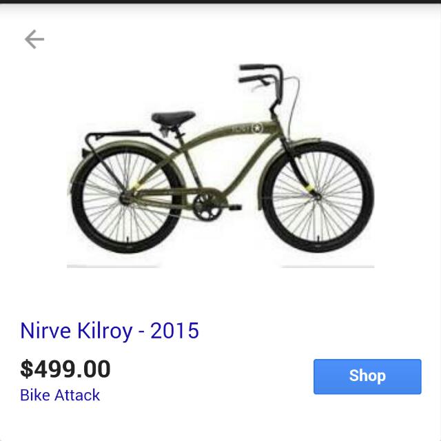 Nirve Kilroy Beach Cruiser Single Speed , Sports Equipment, Bicycles & Parts, Bicycles on Carousell