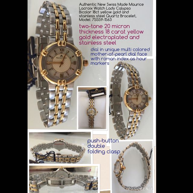 Authentic New Swiss Made Maurice Lacroix Watch Lady Calypso Bicolor ...