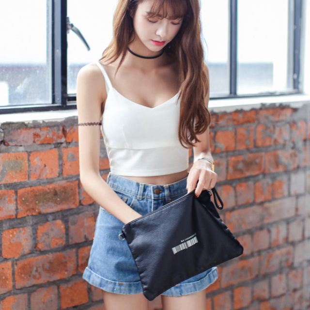 Minimalist Spaghetti Strap Crop Top, Women's Fashion, Tops, Sleeveless ...