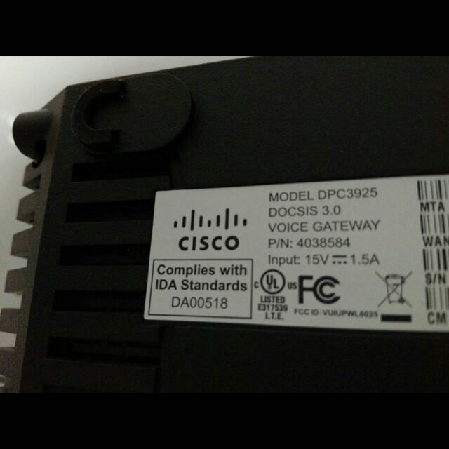 Starhub Cisco DPC3925 Cable Wireless Residential Gateway Modem, Computers & Tech, Parts ...