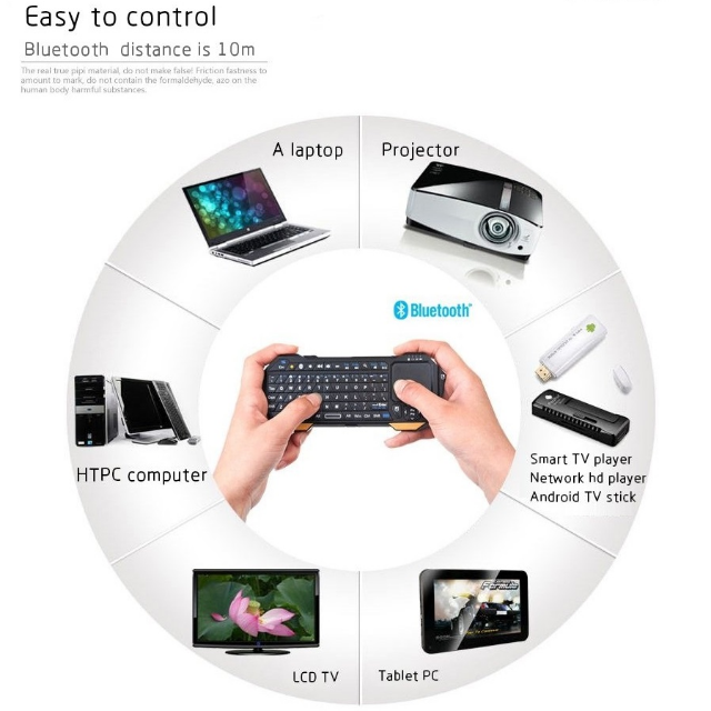 2in1 Wireless Bluetooth Keyboard+Touchpad Mouse Slim Ultra-thin Apple ...