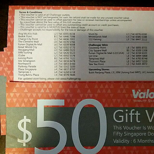 Challenger Cash Voucher, Tickets & Vouchers, Vouchers on Carousell
