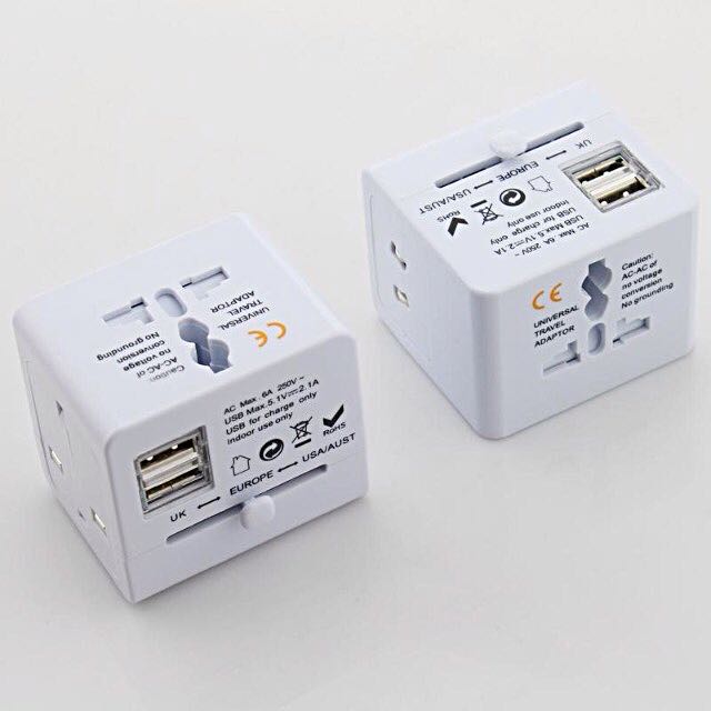 Universal Travel Adaptor With Dual USB 2.1A Output + Free Carrying Case ...