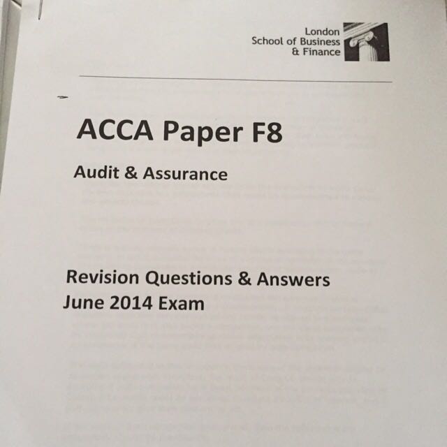 ACCA F8 LSBF Revision Notes, Hobbies & Toys, Books & Magazines ...