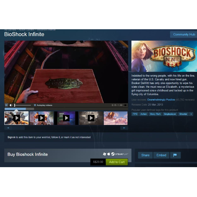 (STEAM) Bioshock Infinite Key PC, Hobbies & Toys, Toys & Games on Carousell