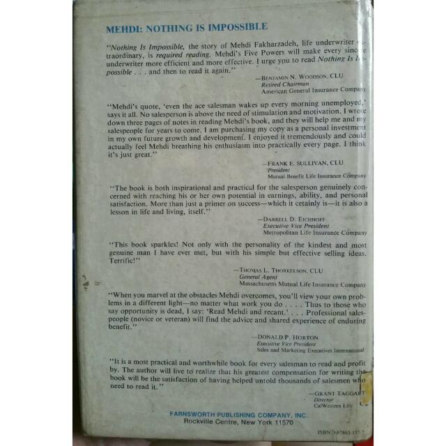 Motivational Book - Nothing Is Impossible, Hobbies & Toys, Books ...