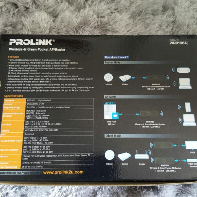 Porlink Wireless-N Green Pocket AP/Router, Computers & Tech, Parts ...