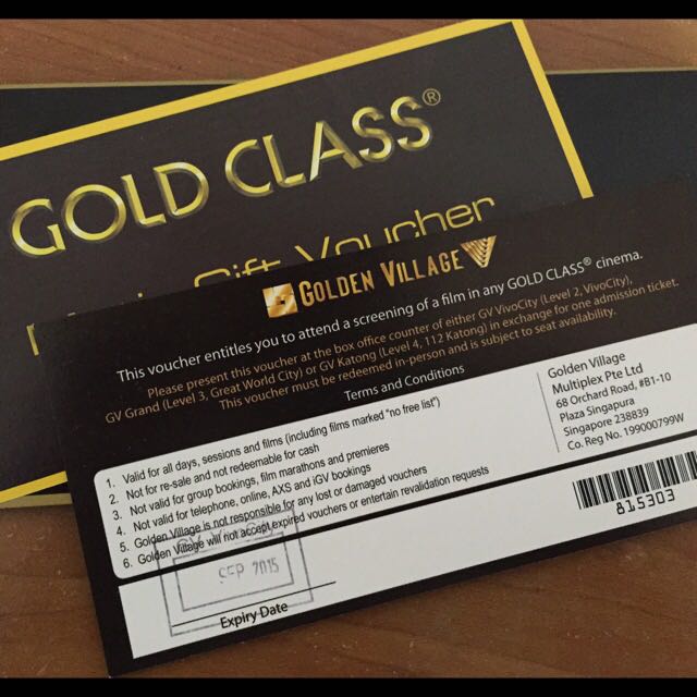 Gold Class Ticket, Tickets & Vouchers, Event Tickets on Carousell