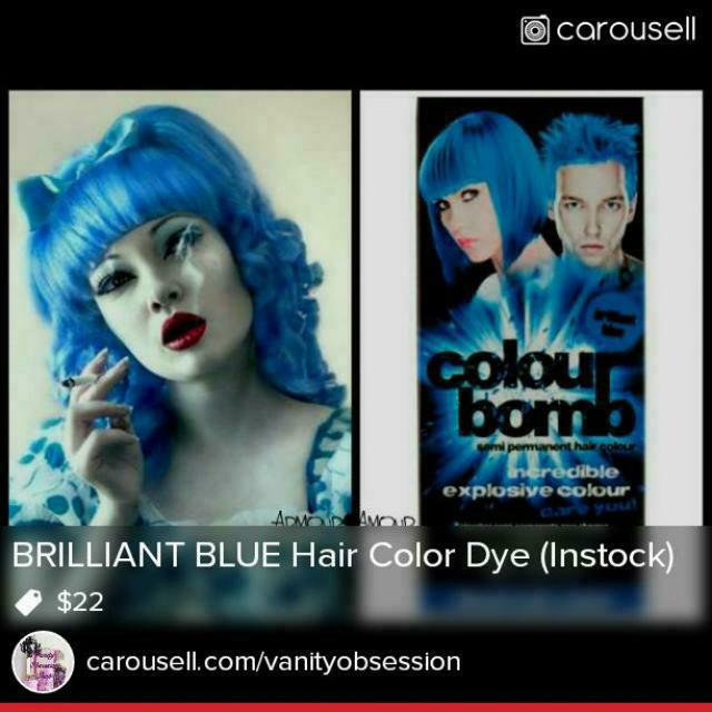 BRILLIANT BLUE ColourBomb Semi-Perm Hair Dye, Beauty & Personal Care ...