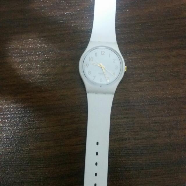 White Swatch Watch, Women's Fashion, Watches & Accessories, Watches on ...