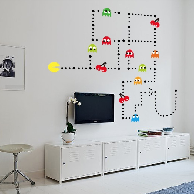 Pacman DIY Wall Decal Stickers, Furniture & Home Living, Home Decor ...