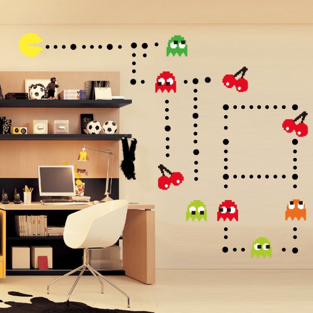 Pacman DIY Wall Decal Stickers, Furniture & Home Living, Home Decor ...