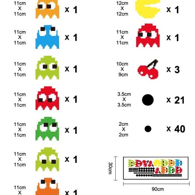 Pacman DIY Wall Decal Stickers, Furniture & Home Living, Home Decor ...