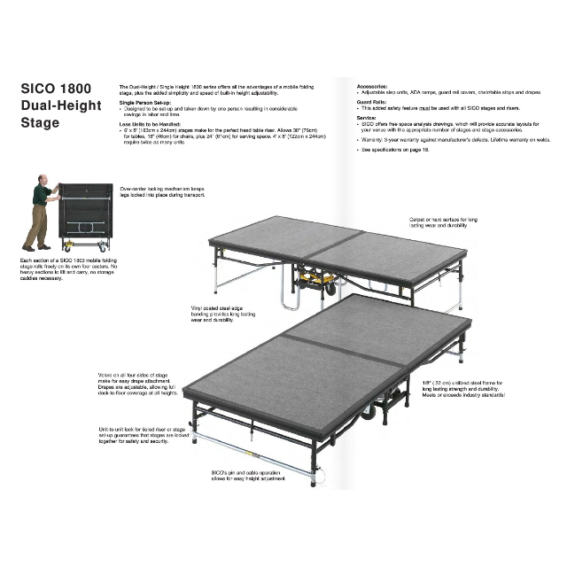 [USED] 10 UNITS - SICO DUAL HEIGHT Stage 4ft x 8ft Mobile Stage ...
