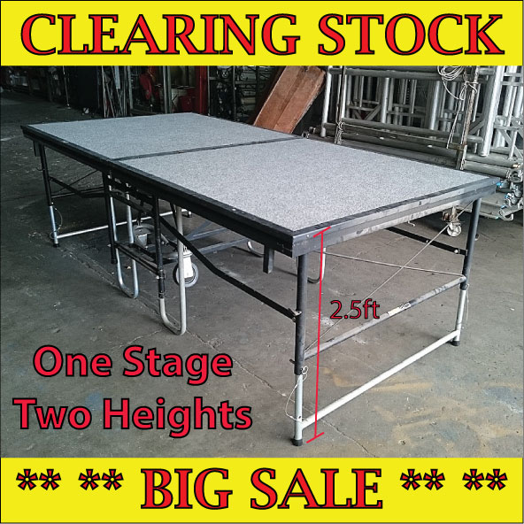 [USED] 10 UNITS - SICO DUAL HEIGHT Stage 4ft x 8ft Mobile Stage ...