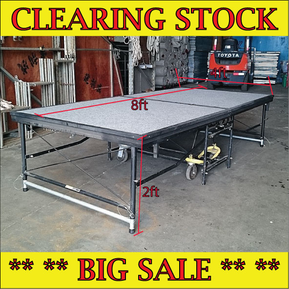 [USED] 10 UNITS - SICO DUAL HEIGHT Stage 4ft x 8ft Mobile Stage ...