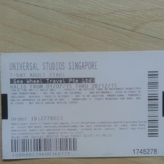 UNIVERSAL STUDIO SINGAPORE @ RWS, Tickets & Vouchers, Local Attractions ...