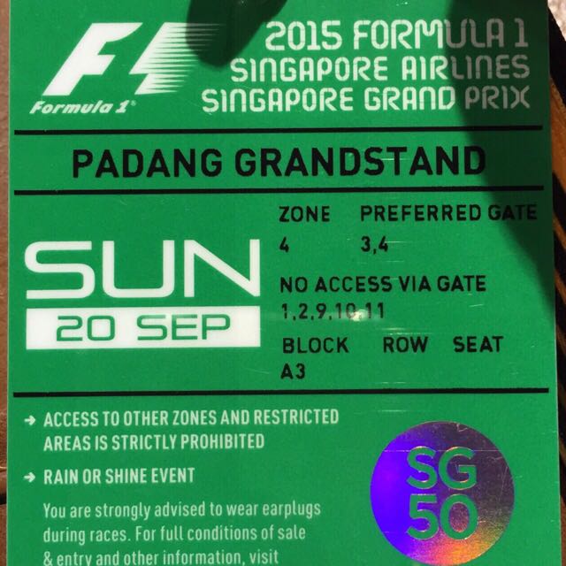Singapore F1 - Padang Grandstand, Tickets & Vouchers, Local Attractions ...