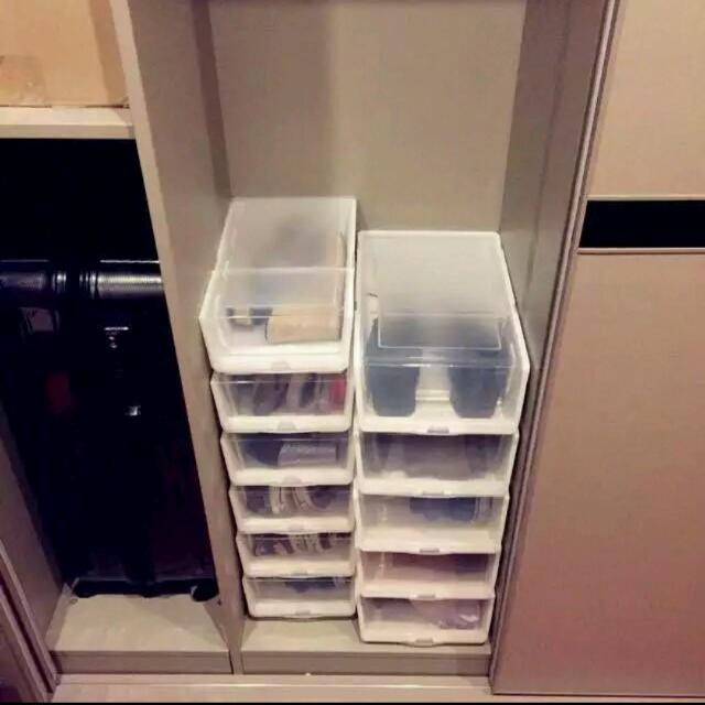Translucent Waterproof Shoe Box With Cover, Furniture & Home Living ...