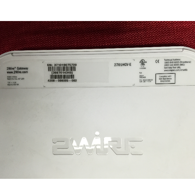 Singtel Modem 2701HGV-E Gateway Integrated Modem + Wireless Router ...