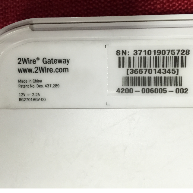 Singtel Modem 2701HGV-E Gateway Integrated Modem + Wireless Router ...